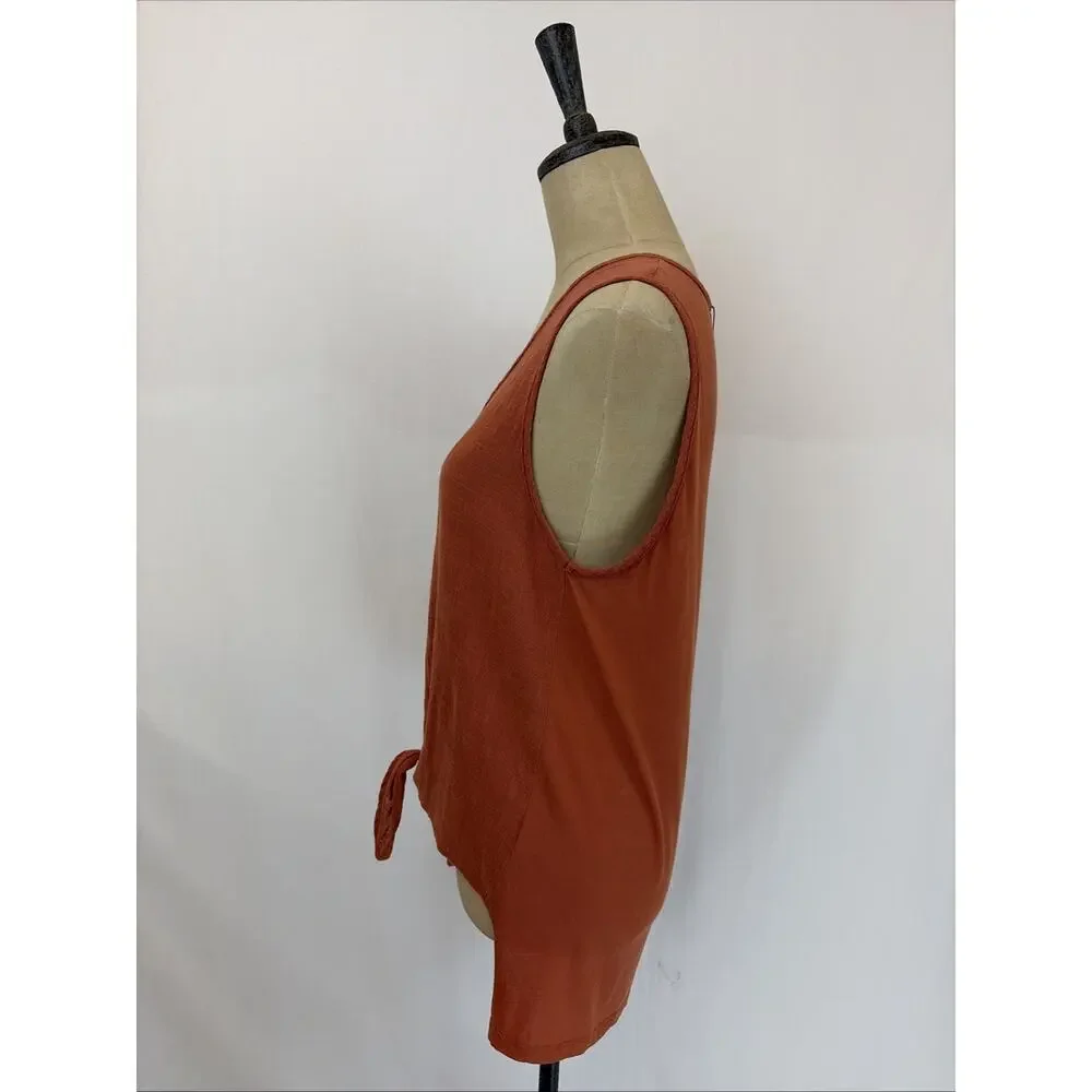 XCVI | Tops | Xcvi Wearables Orange Button Up Tied High Low Hem ...